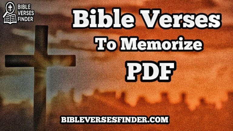 Most Important Bible Verses To Memorize PDF